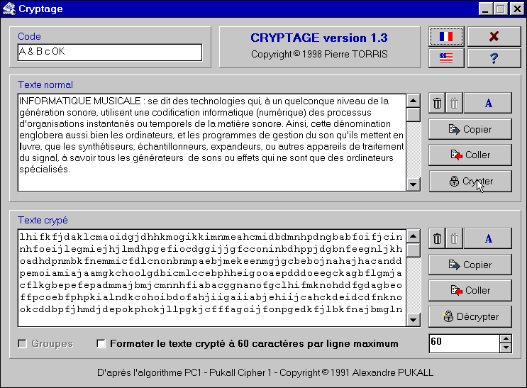 Bourse EPI : CRYPTAGE 1.3